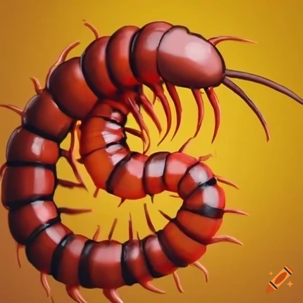 Cute centipede illustration on Craiyon