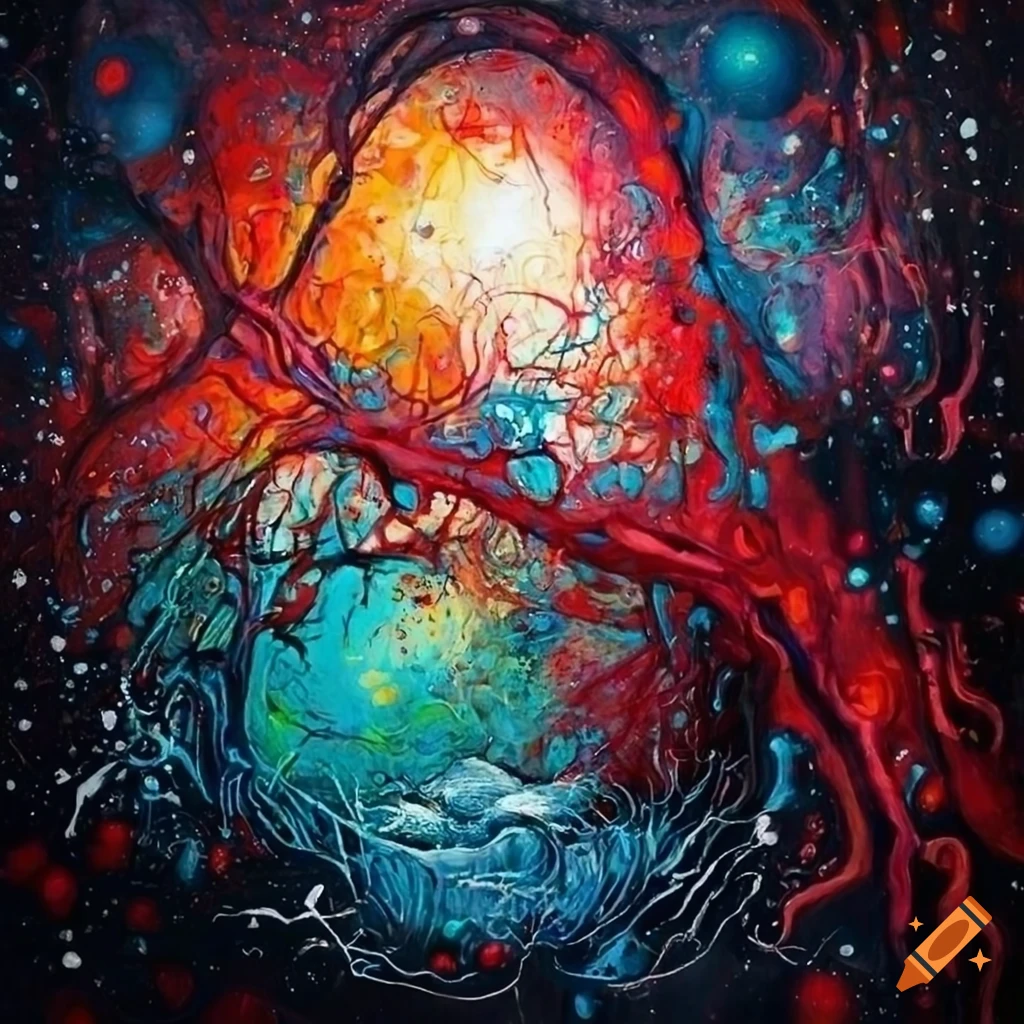 Galaxy depicted in a tree of life by various artists, highly detailed ...