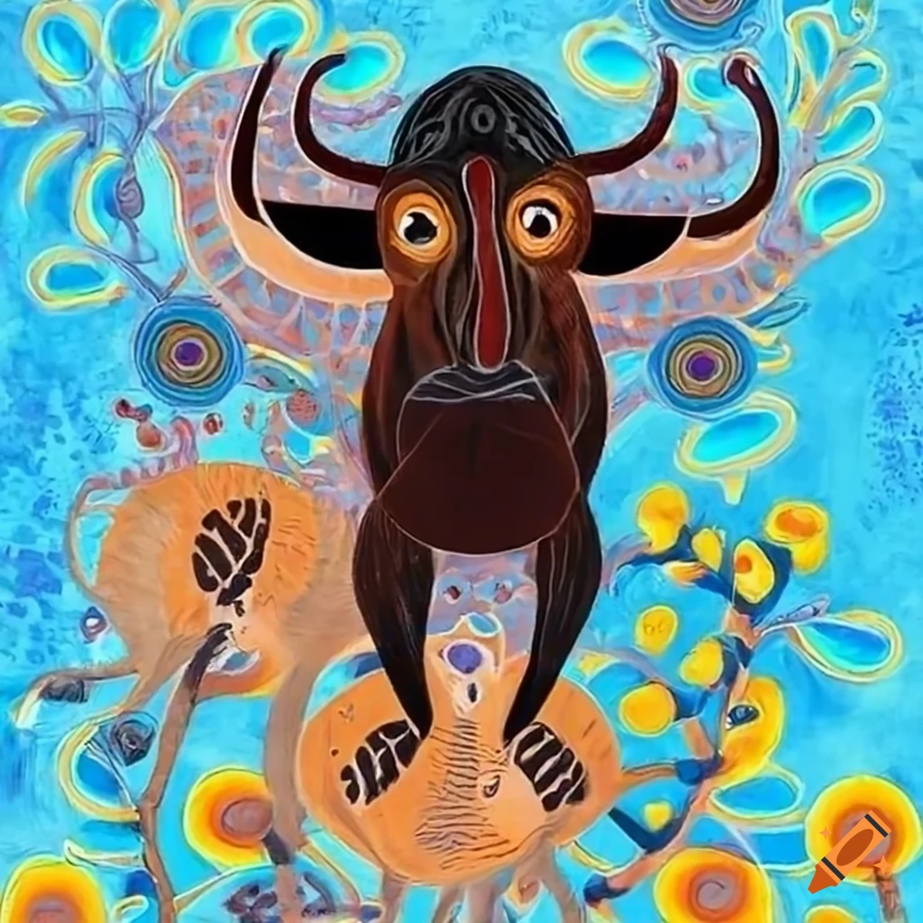 Happy jumping gnus in a tinga tinga safari scene on Craiyon