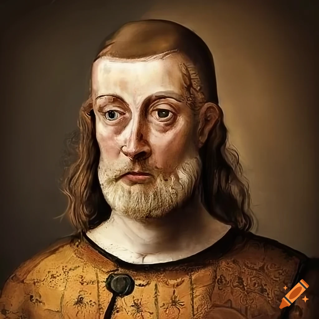 Portrait of a medieval commander on Craiyon