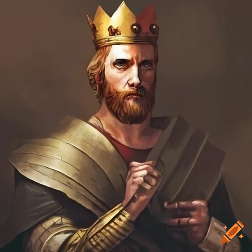 King duncan promoting macbeth to thane after his war exploits on Craiyon