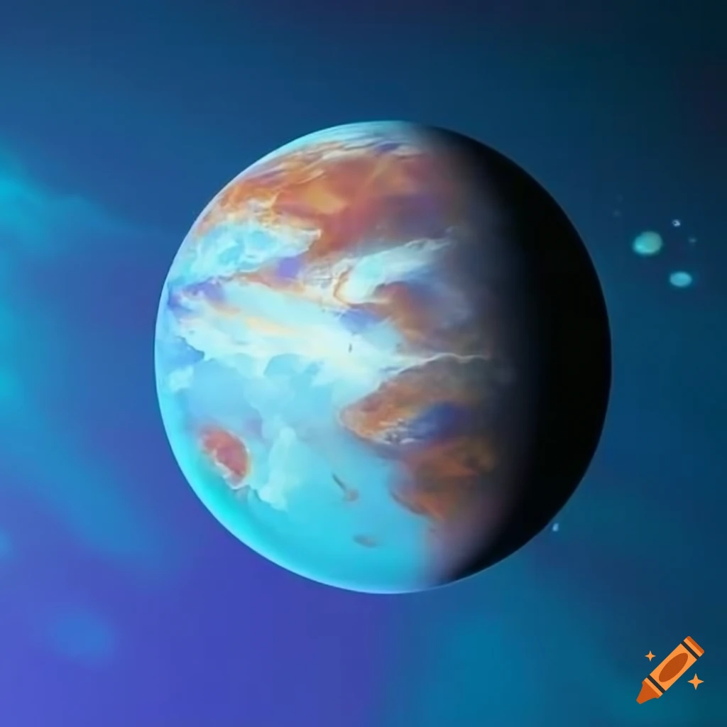 Planet with crystals on Craiyon