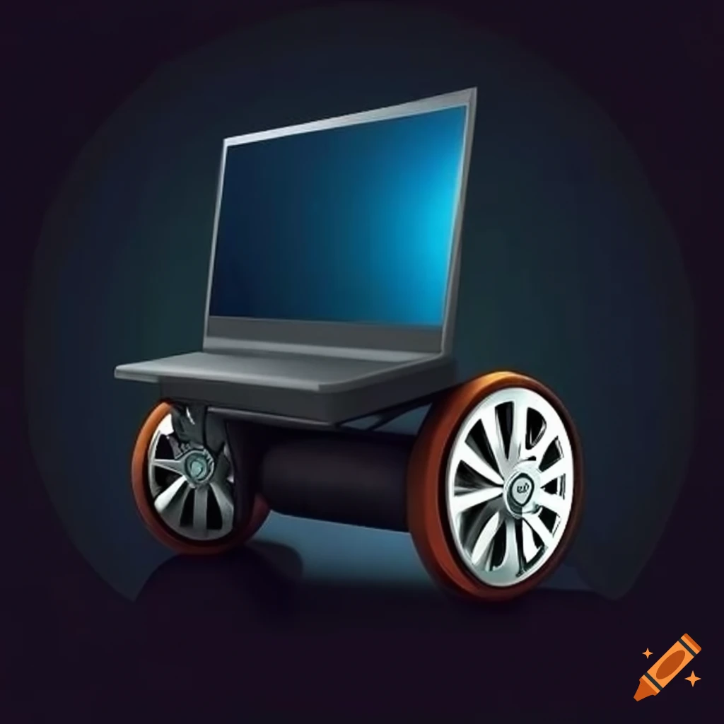 Wheeled laptop computer on Craiyon