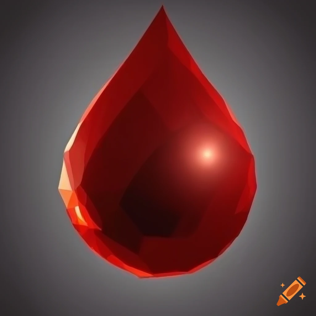 Low poly blood drop fantasy icon art on Craiyon