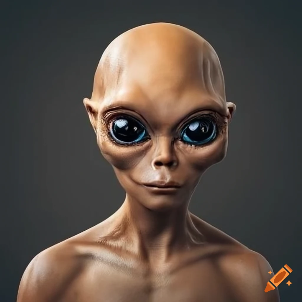 Brown alien creature standing on Craiyon