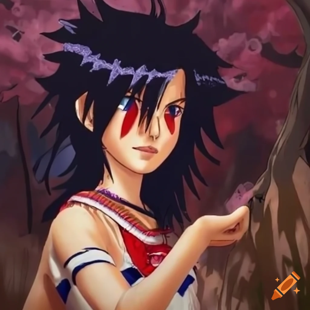 Tomoko kuroki portraying princess mononoke on Craiyon