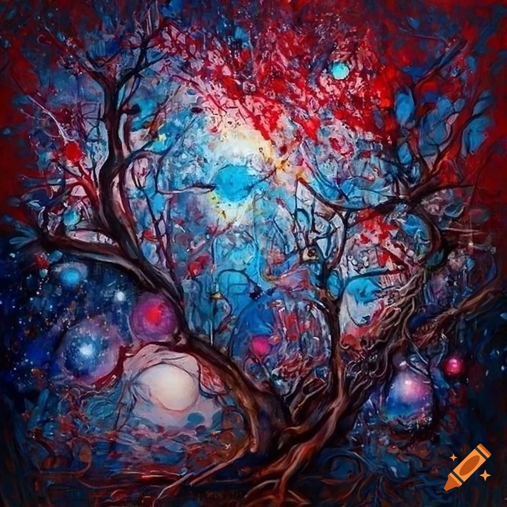 Galaxy in a tree life artwork by various artists on Craiyon