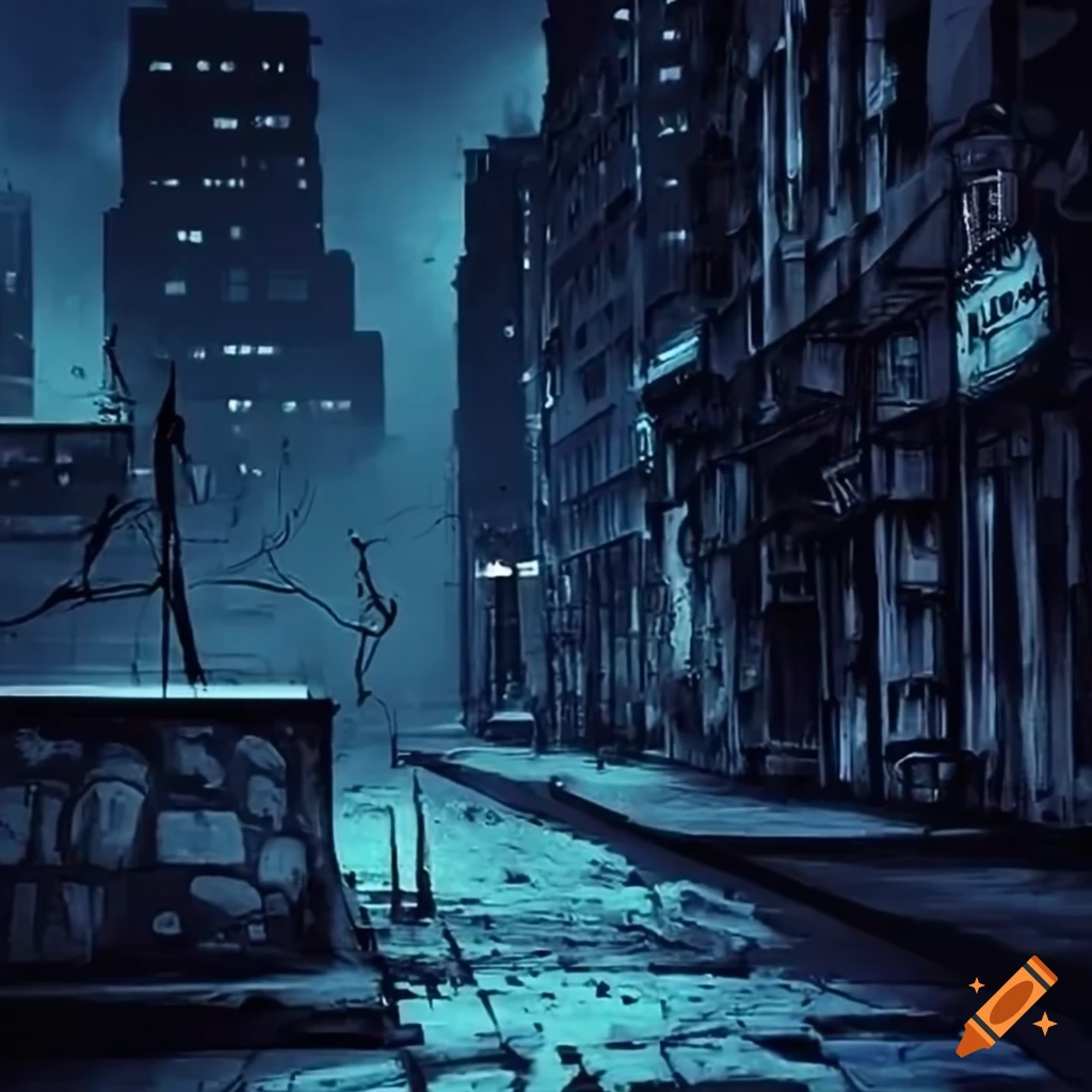 Sad cityscape on Craiyon