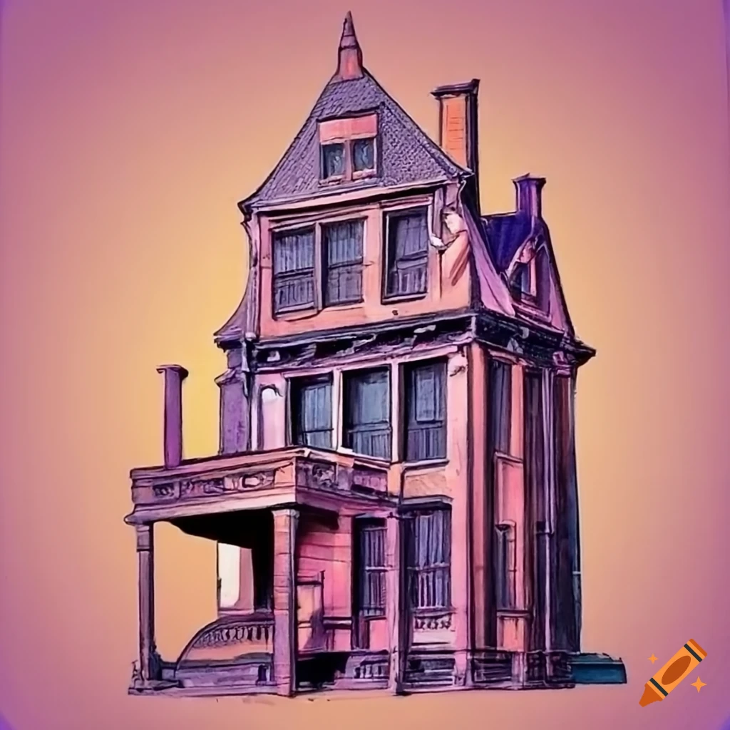 Crooked burton-esque mansion on Craiyon