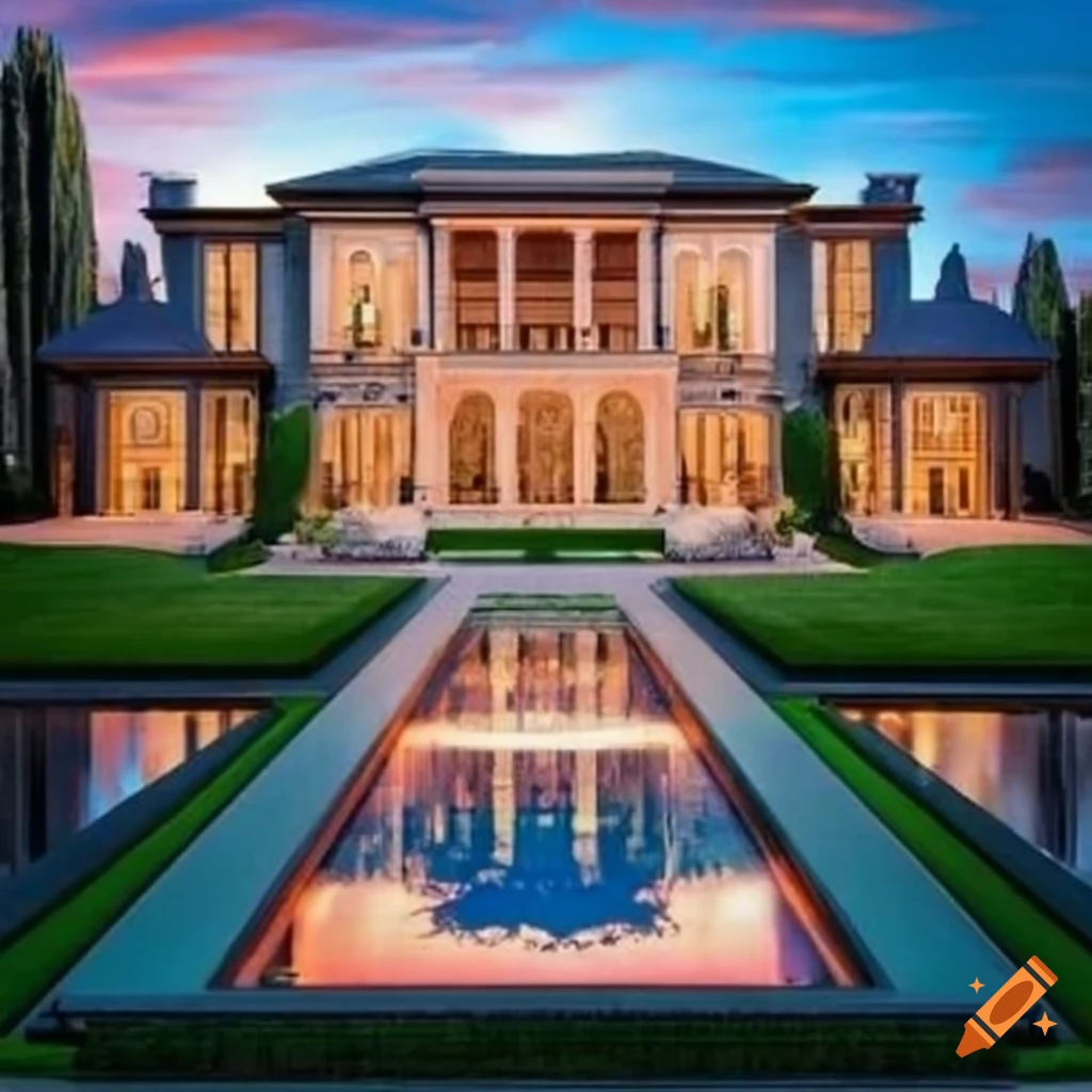 Elegant multi-million dollar mansion architecture on Craiyon