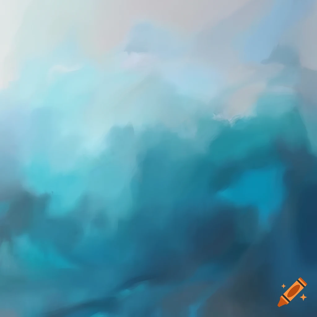 Impressionistic calming blue and gray artwork for a wall on Craiyon