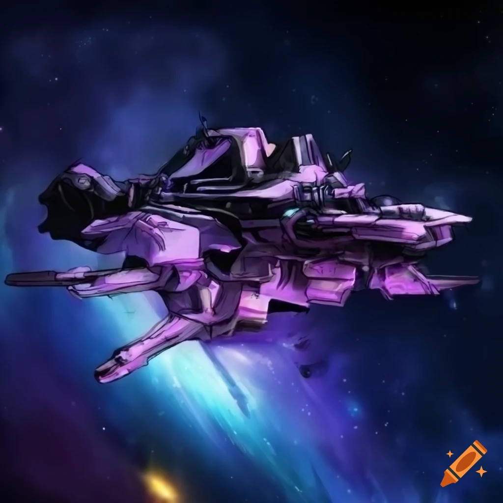 Yugioh art depicting a space fleet on Craiyon