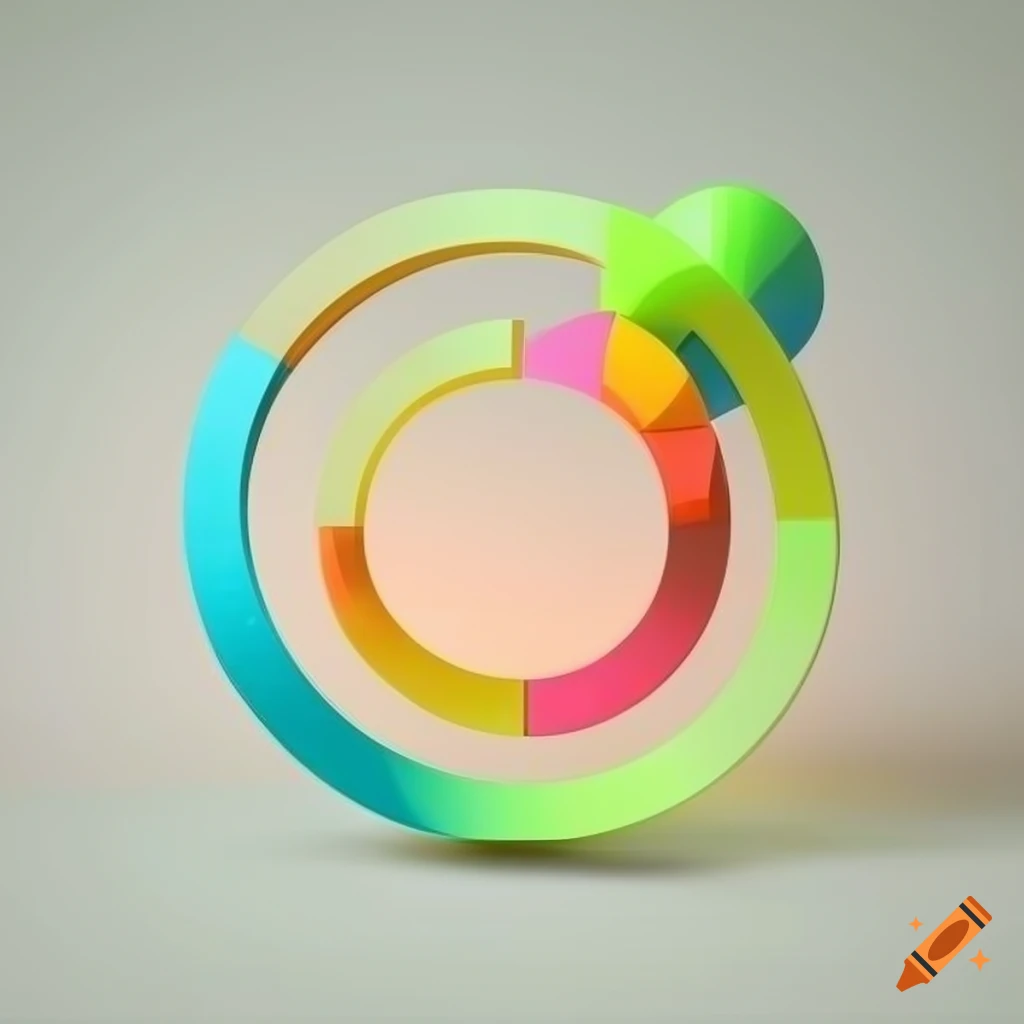 Modern interconnected 3d geometric shapes logo on light background on ...