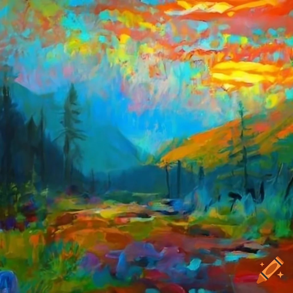 Painting of wildflowers and mountains in 1800s style by jasper francis ...