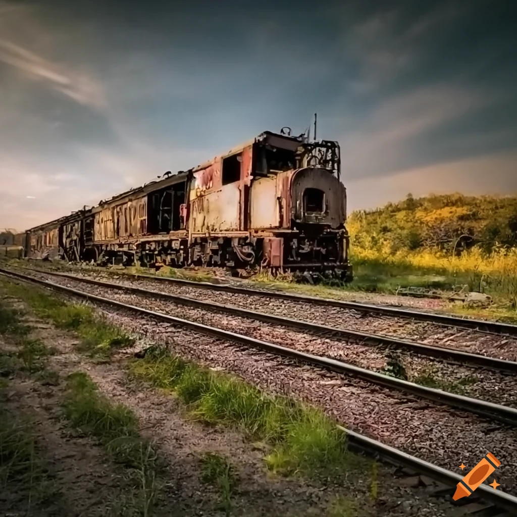 Long abandoned train on Craiyon