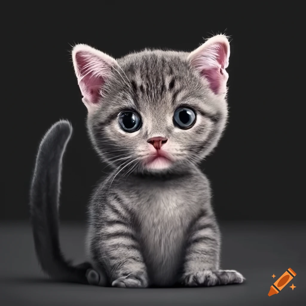 Cute grey kitten on Craiyon