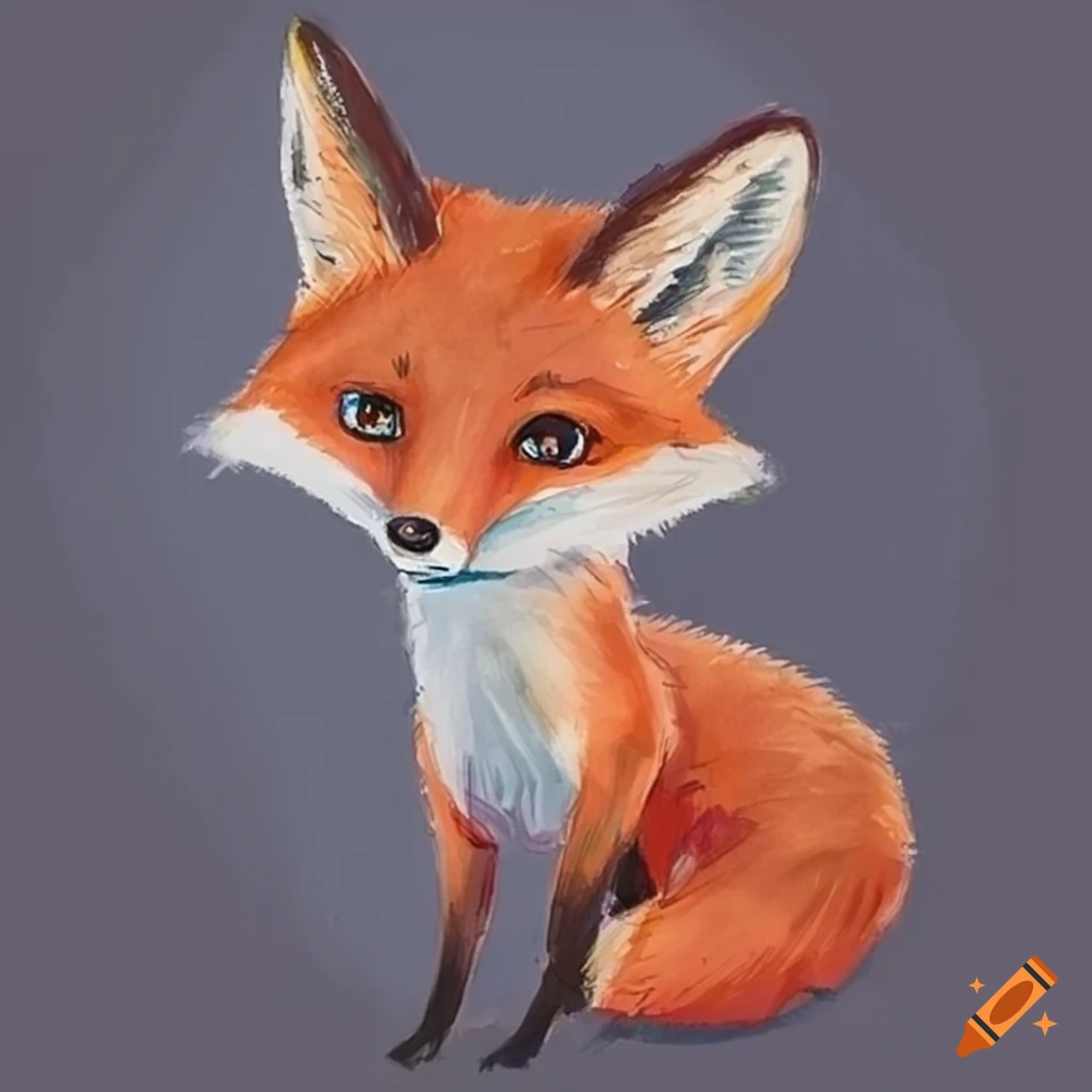 Child's drawing of a fox on Craiyon