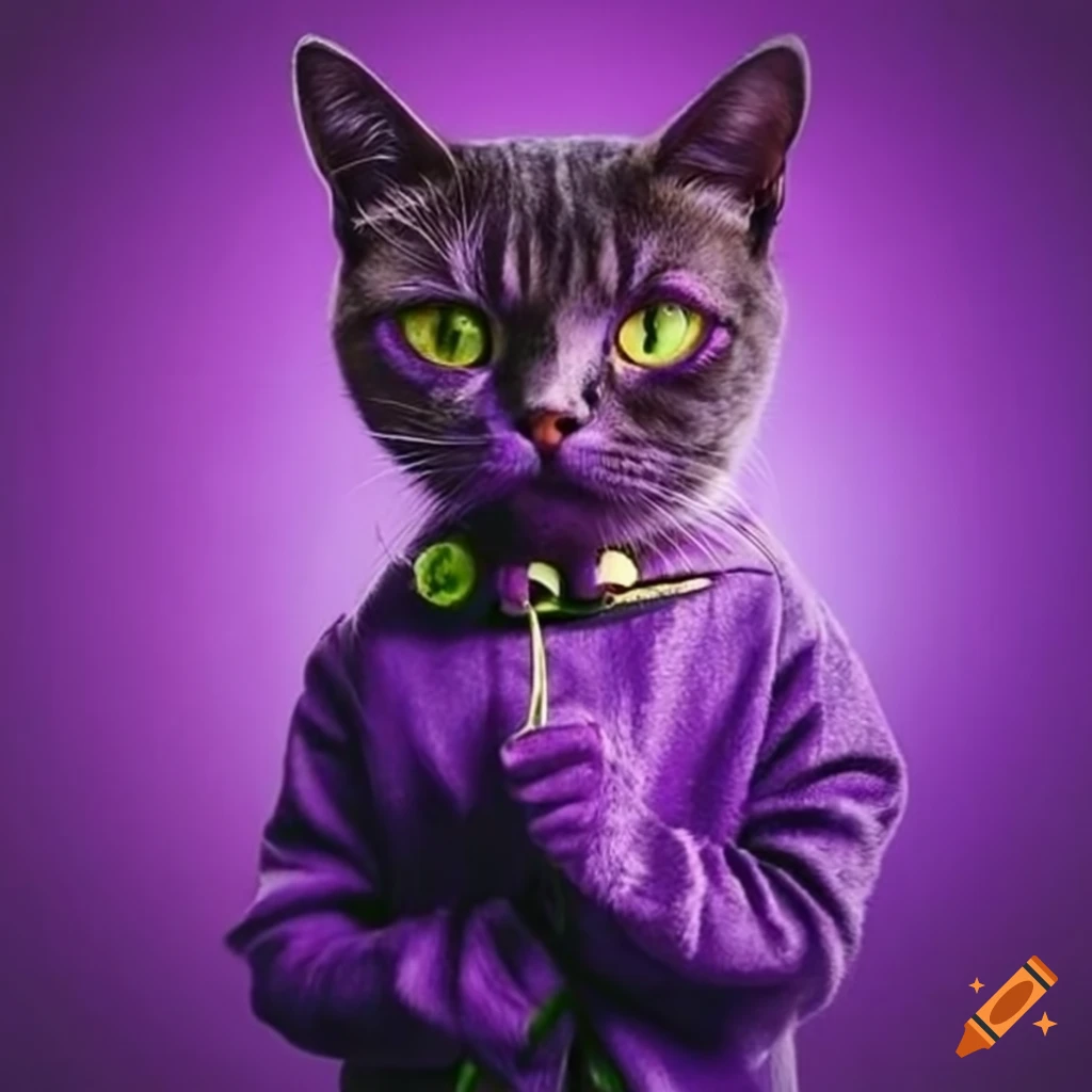 Purple cat suit on Craiyon