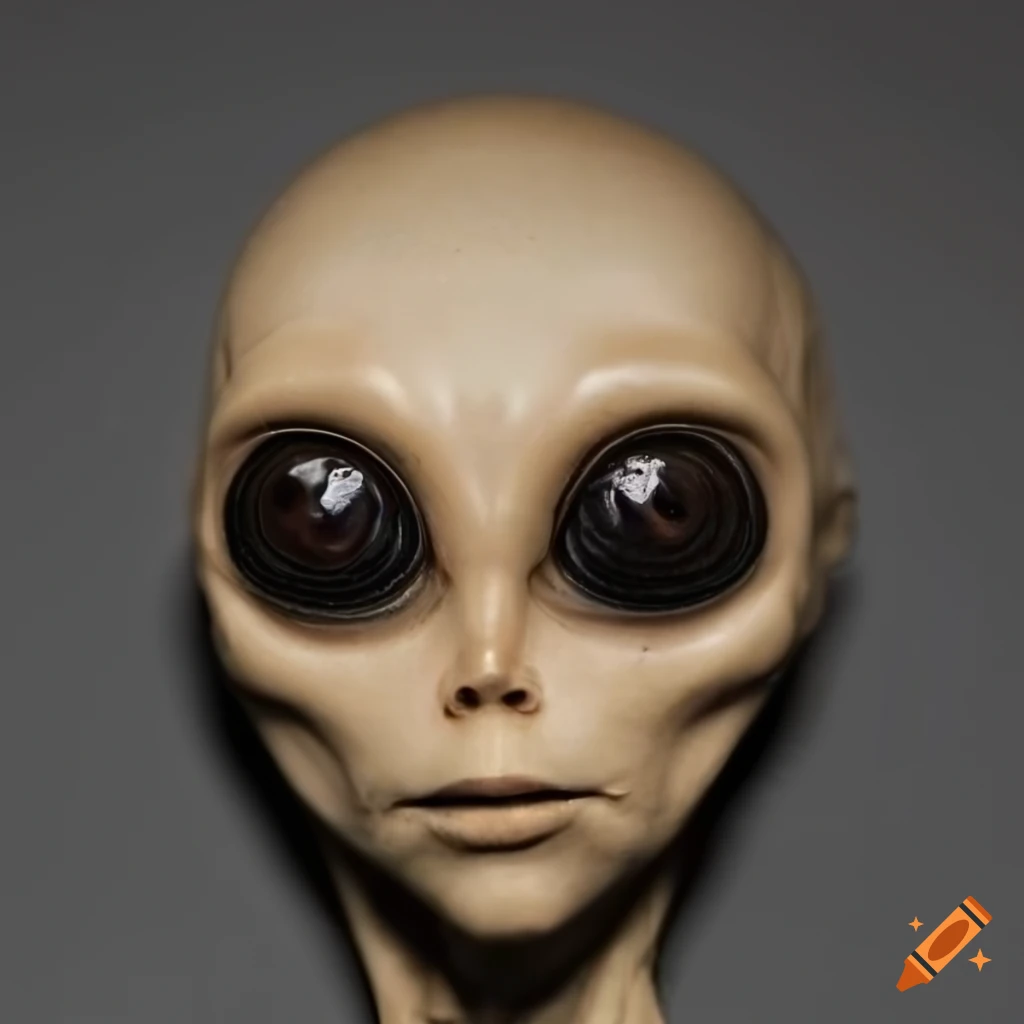 Beige alien on a gray background on Craiyon