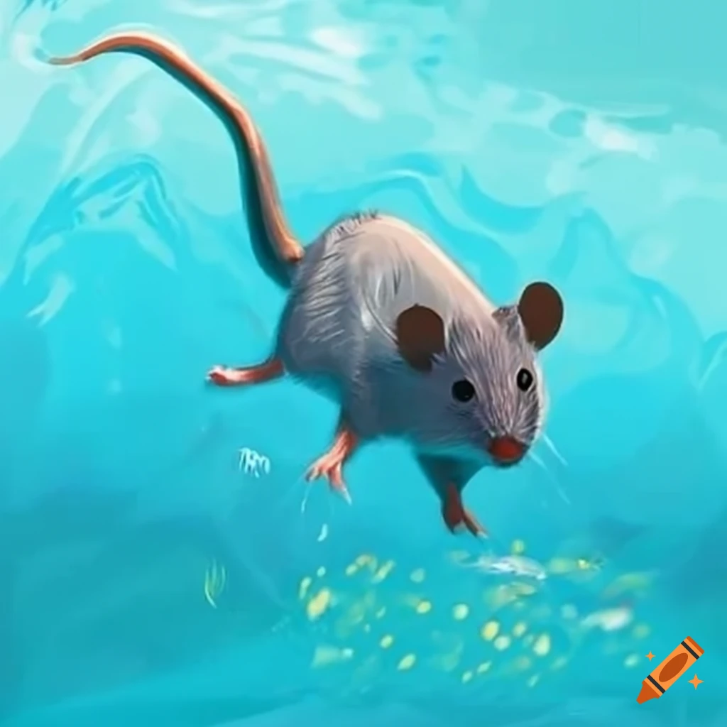 Gray mice swimming on Craiyon