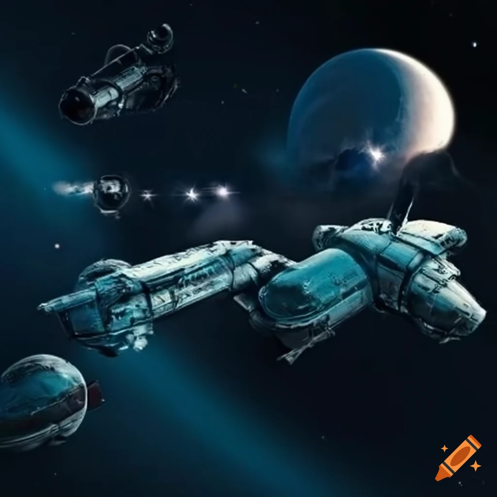 Space war scene on Craiyon