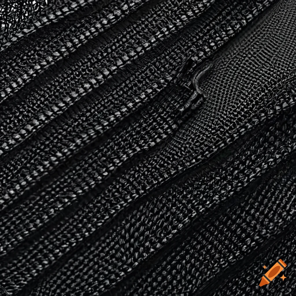 Creative black plastic mesh made of zipper particles on Craiyon