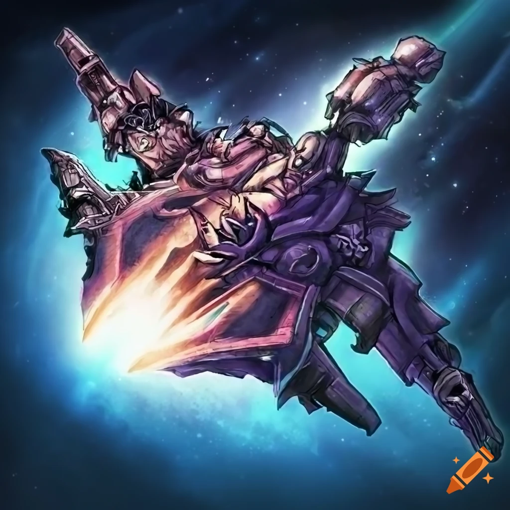 Yugioh art depicting a space fleet on Craiyon
