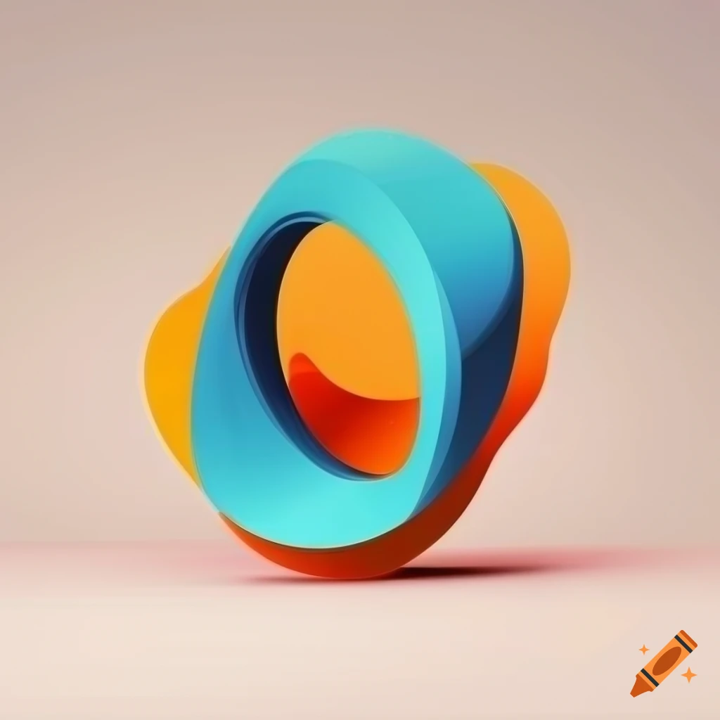 Modern logo with interconnected 3D geometric shapes on a light ...