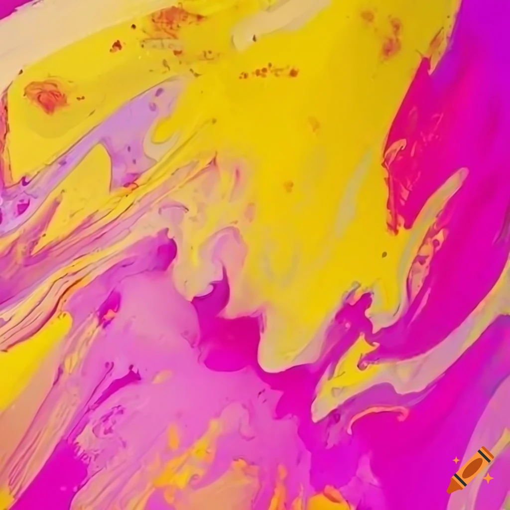 Pink and yellow messy paint background on Craiyon