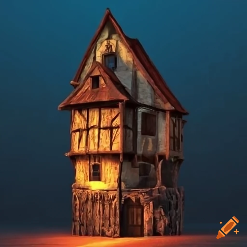 Medieval house architecture on Craiyon