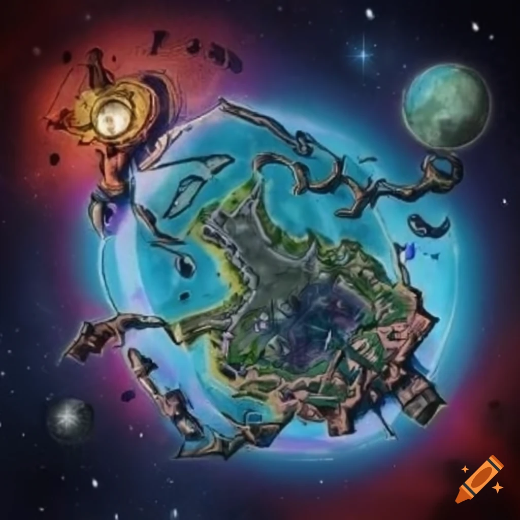 Yugioh art for a space map on Craiyon