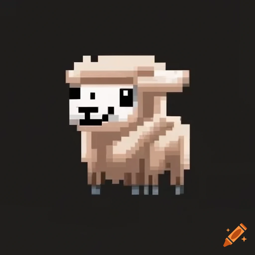 Pixel art sheep for video game, 64 pixels in size on Craiyon
