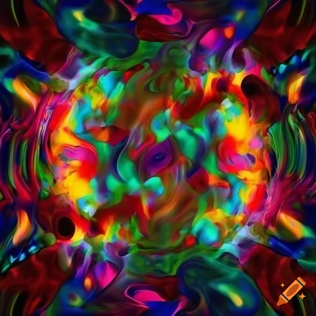 Abstract mix of shapes and vibrant colors on Craiyon