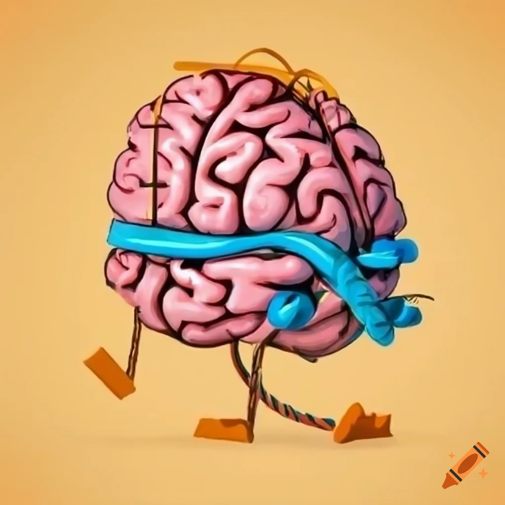 Cartoon brain tied in knots on Craiyon