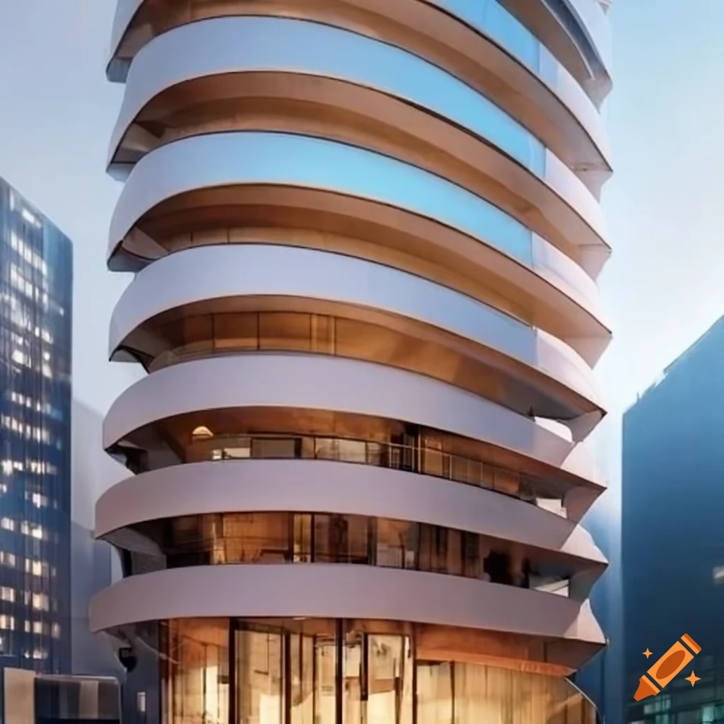 Office building with 20 floors, each office having an exclusive terrace ...
