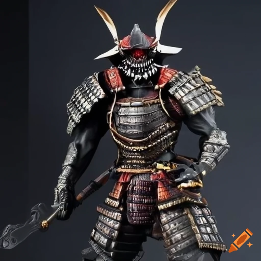 Kaiju cyborg in black samurai armor gk 02 on Craiyon