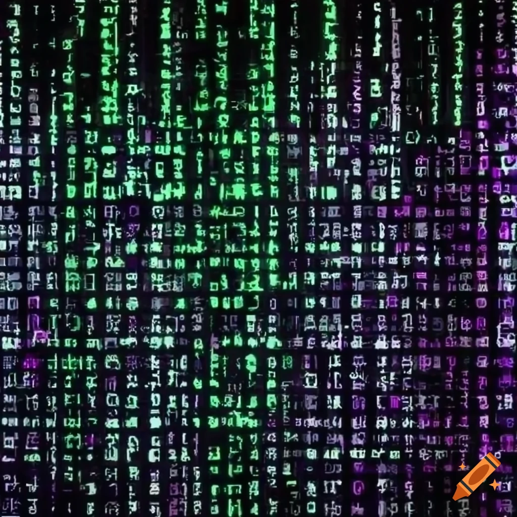 Binary matrix abstract spelling "unicode" on Craiyon