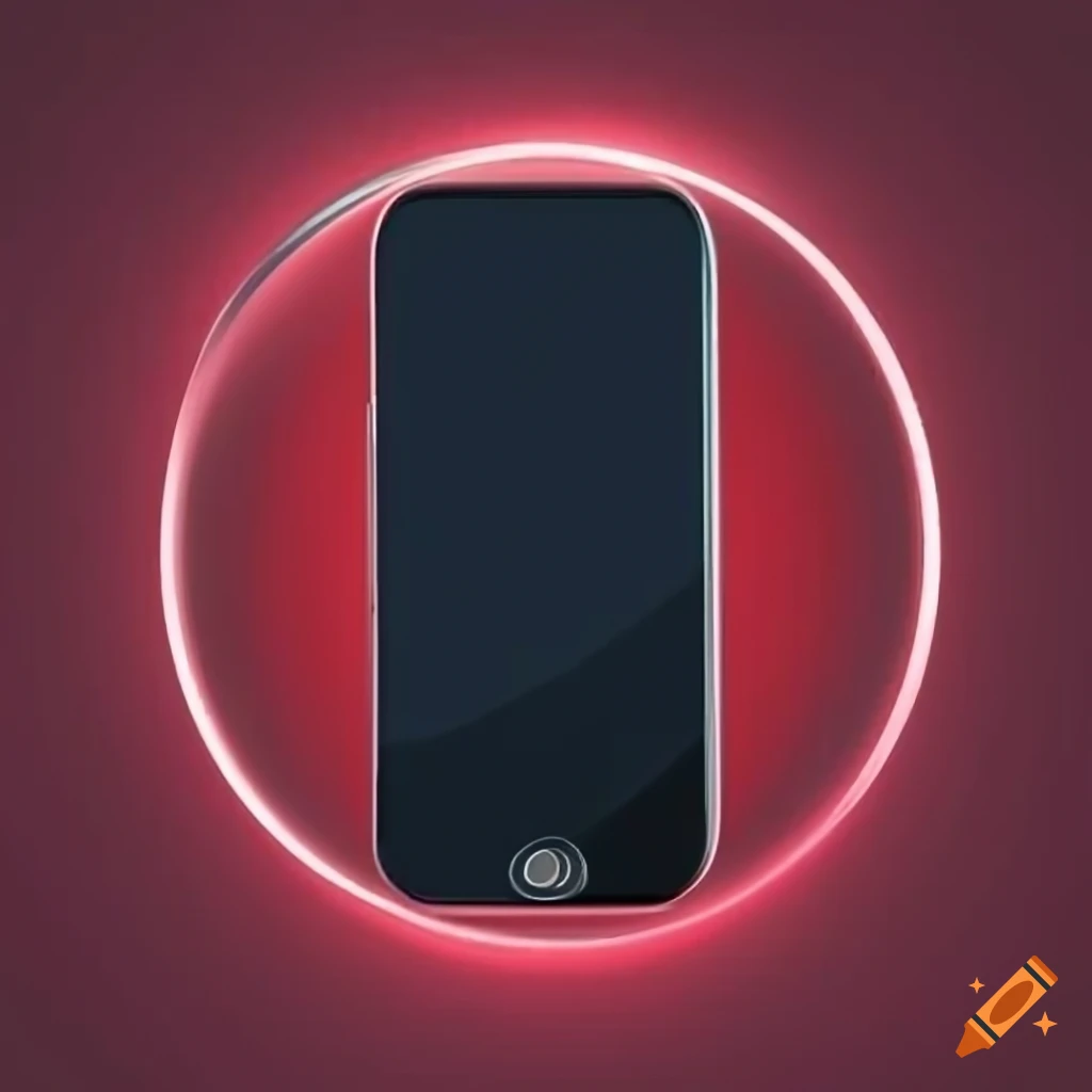 Mobile phone ringing on red background on Craiyon