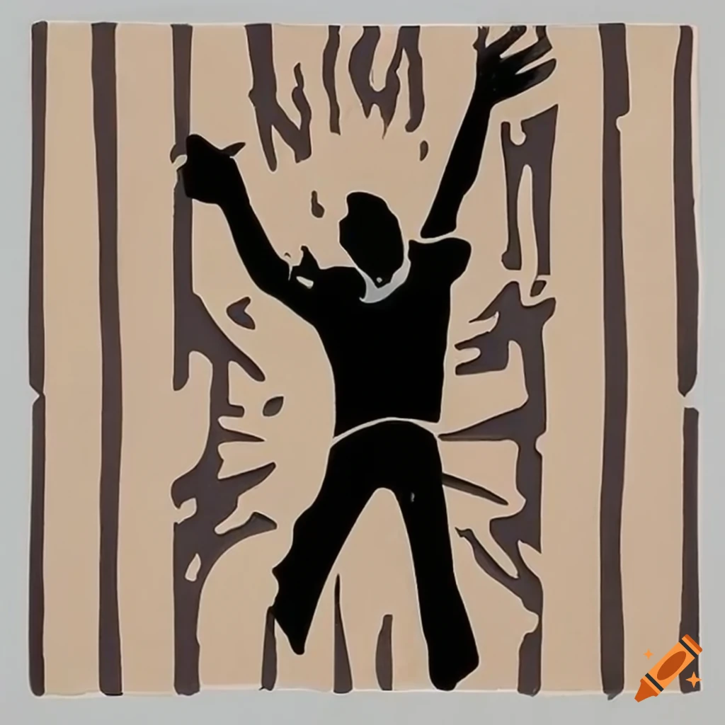 Exploding person banksy stencil art on Craiyon