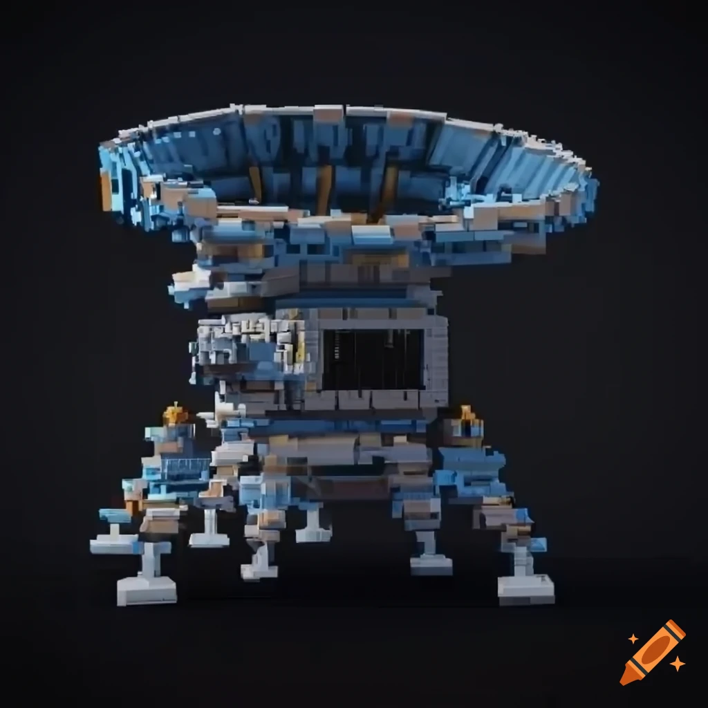 Metallic space station/base in outer space on Craiyon