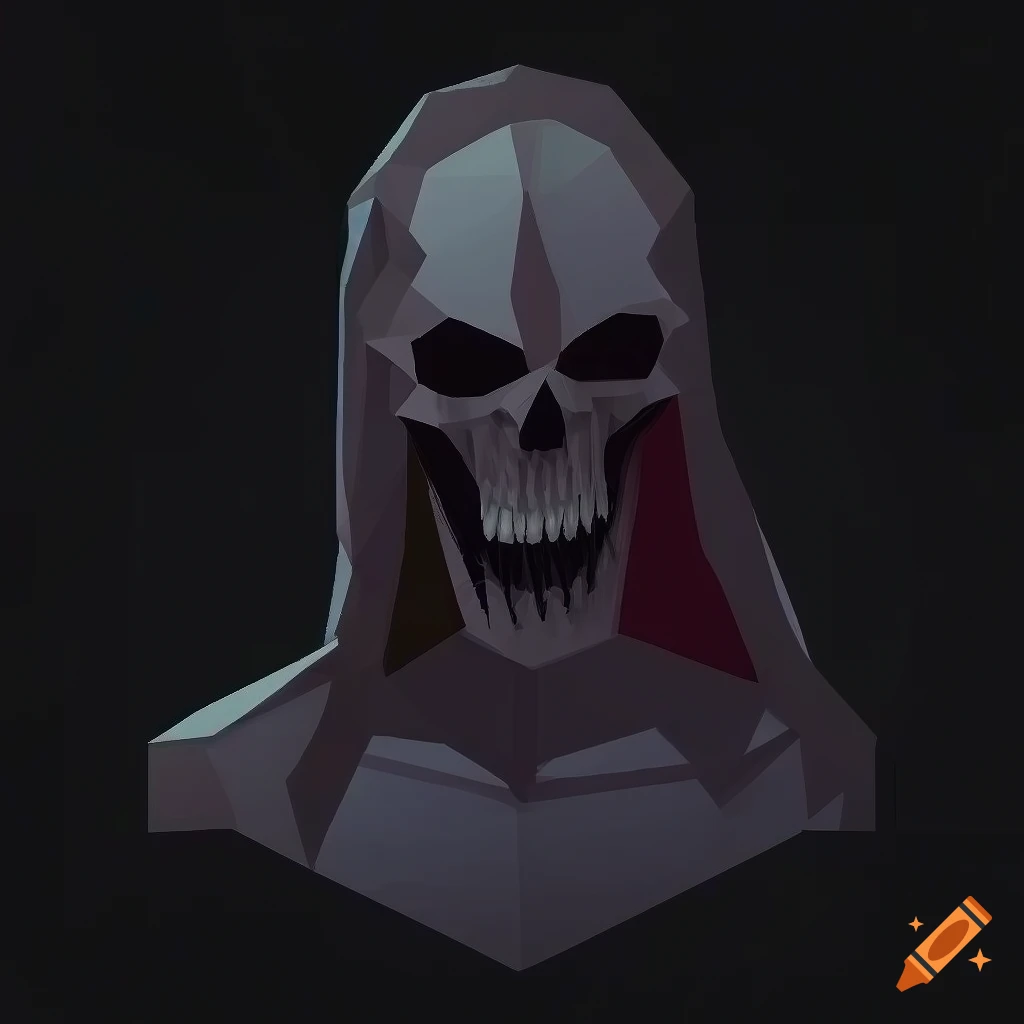 Fantasy death game icon in low poly style on Craiyon