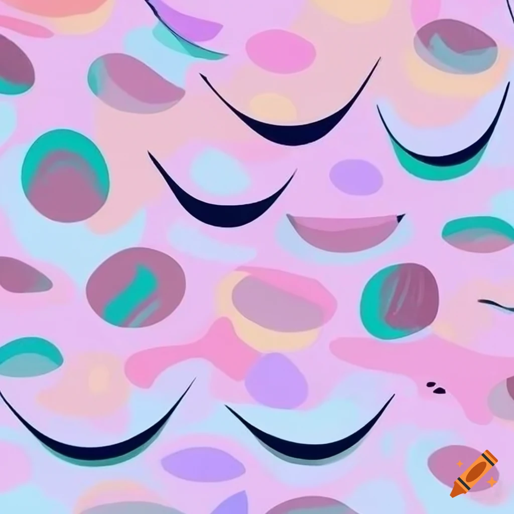 Abstract pastel eyes pattern with minimal design on Craiyon