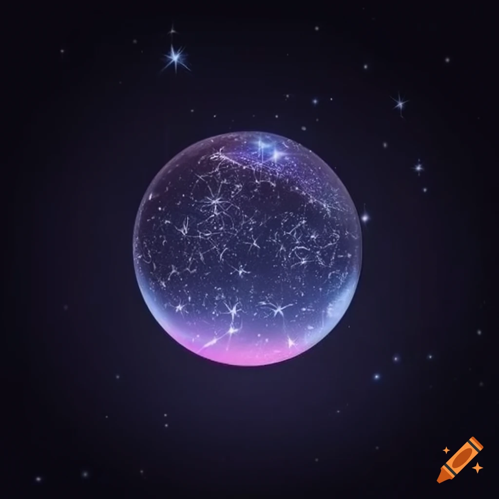 Crystal ball with stars and constellations inside on Craiyon