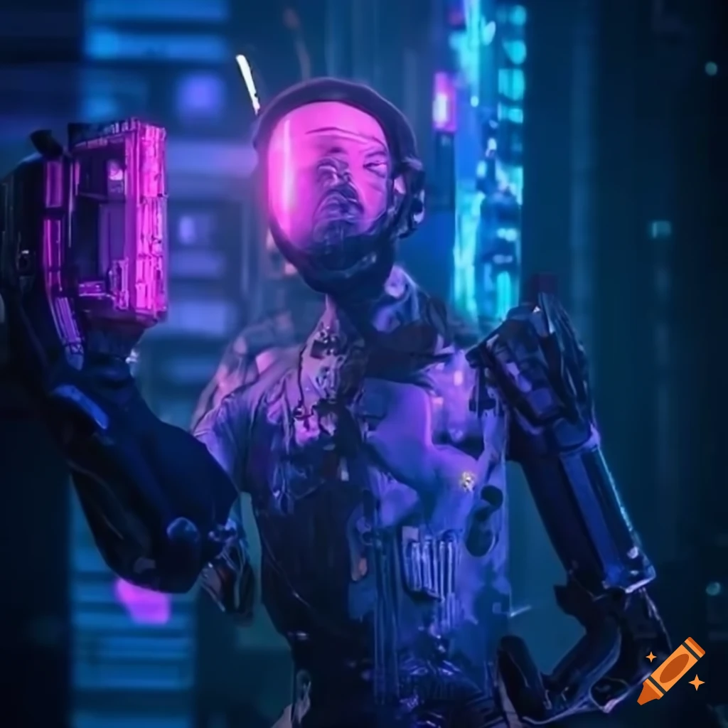 Cyberpunk android character on Craiyon