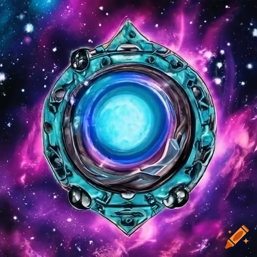 Yugioh art card featuring a mirror from outer space on Craiyon