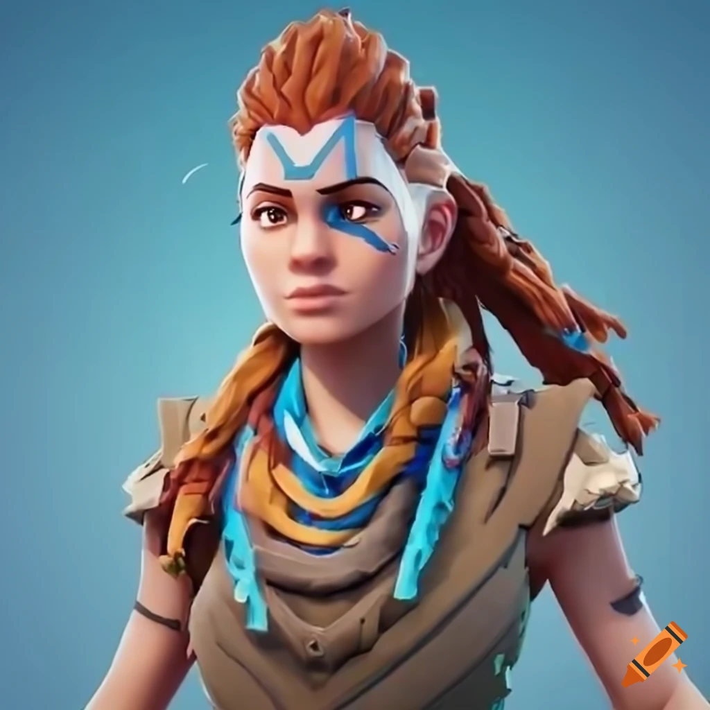 Aloy from horizon: zero dawn as a fortnite skin on Craiyon