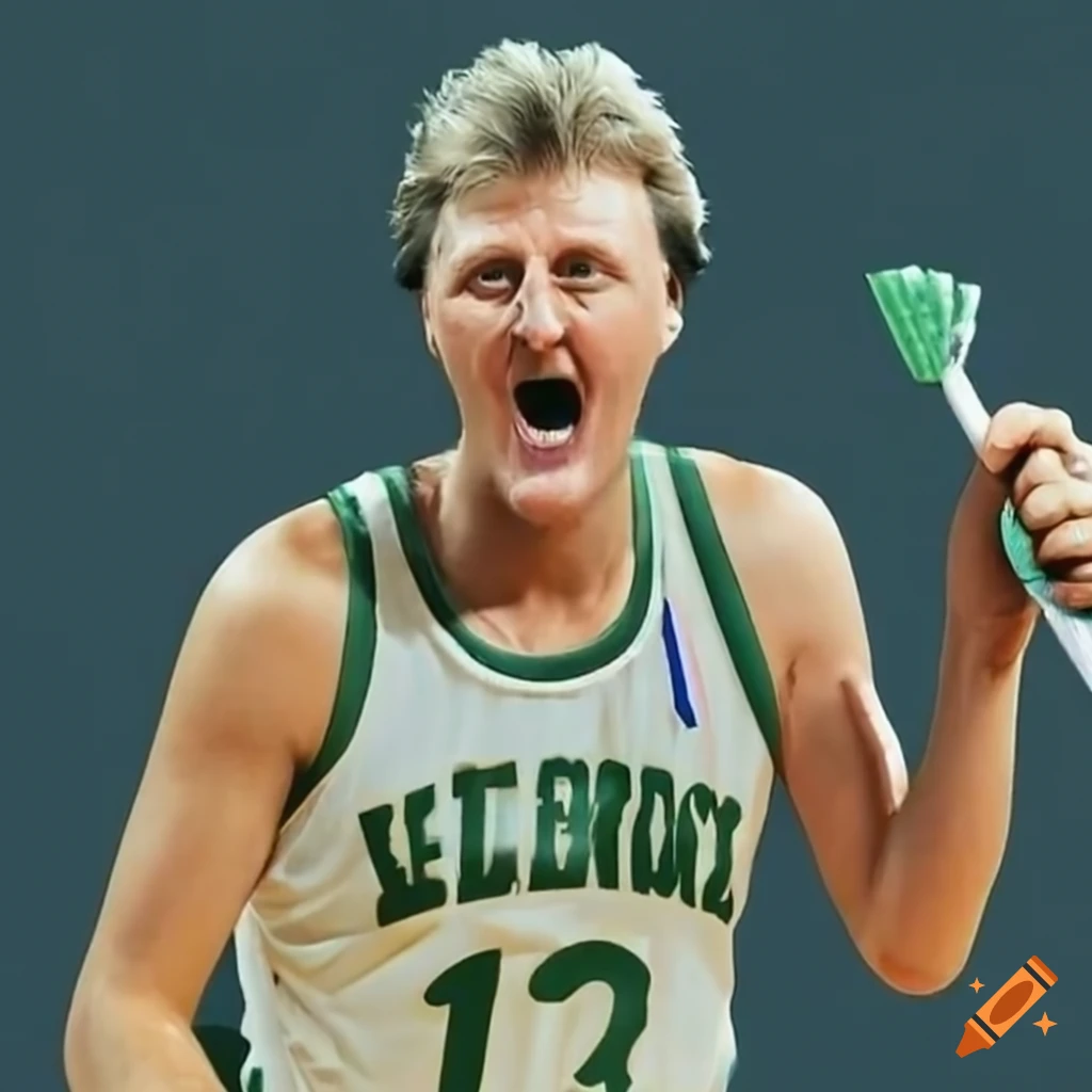 Larry bird brushing teeth on Craiyon