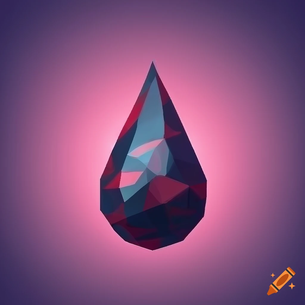 Low poly blood drop fantasy icon on Craiyon