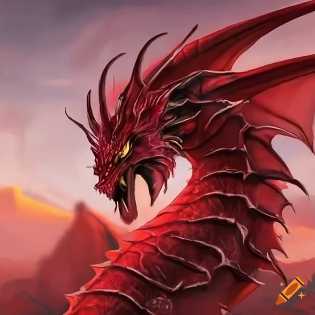 Red dragon on Craiyon