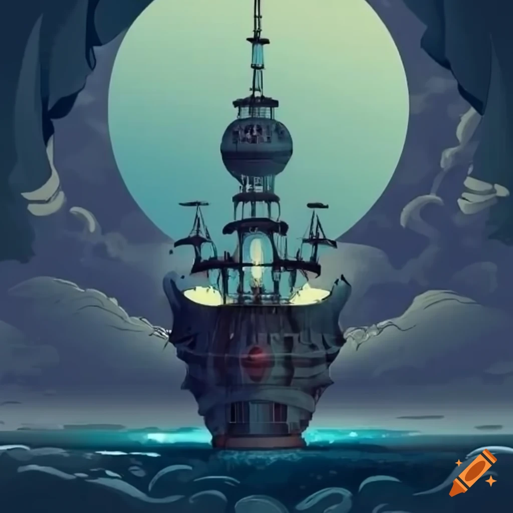 Intricately designed steampunk vessel with impressive details on Craiyon